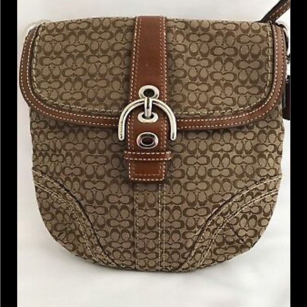 Coach Vintage Htf Soho Signature Logo Khaki Cross Bod… - Gem